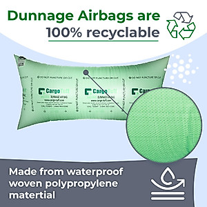 IDL Packaging 48" x 96" Dunnage Airbags, Woven Polypropylene, Level 1 - Fill The Void in Trucks and Intermodal Shipments, Reusable - Load Securement Airbags for Container Stuffing