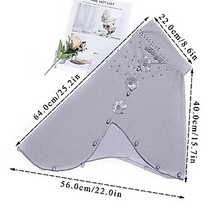 Woeoe Pearl Muslim Hijab Cap Plain Color Pre-Tied Flower Hijab Lightweight Muslim Head Wrap for Women and Girls