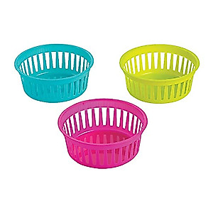 Pastel Classroom Small Round Storage Baskets - Educational - 12 Pieces