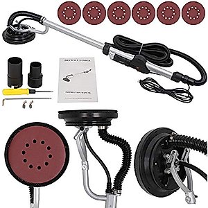 HomGarden 800W Drywall Sander Drywall Vacuum Adjustable Electric Variable Speed Foldable Sander w/6 Sand Pads