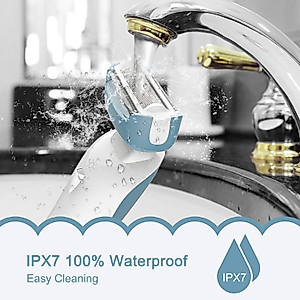 brori Electric Razor for Women - Womens Shaver Bikini Trimmer Body Hair Removal for Legs and Underarms Rechargeable Wet and Dry Painless Cordless with LED Light, Blue