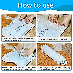 COSadiman TAILI Vacuum-compressing 10Pcs Travel Compression Bags Vacuum Packing Roll Up Travel Space Saver Bags for Luggage Cruise Ship Essentials No Pumps Needed (Small)