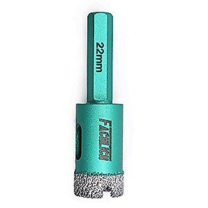 FACHLICH Dry Diamond Drill Bits,Diameter 5/6"(22mm) with Hex Shank Connection for Granite Marble Tile Porcelain Ceramic Hard Materials