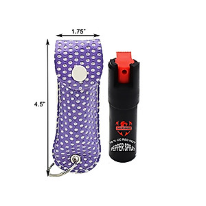 Fightsense Self Defense Pepper Spray Keychain and Personal Safety Alarm Keychain Set Combo Pack for Women Self Defense, 130db Loud Siren with LED Flashlight for Women,Children, Elders (Purple)