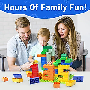Building Blocks for Toddlers 2-5 Including a Baseplate, 150 Piece Big Building Blocks for Kids, Block and Bricks Set Educational Toys for Children Boys Girls All Ages, Compatible with All Major Brands