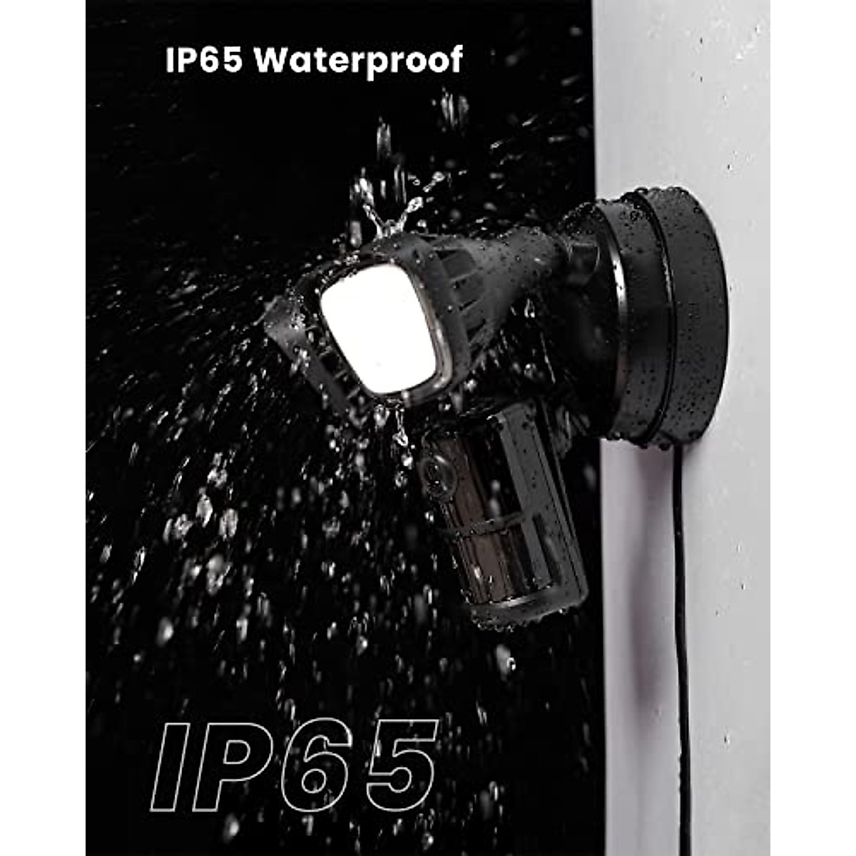 ieGeek Floodlight Camera Outdoor, 2K Wired Home Smart Security Cameras, 2.4G WiFi Flood Light Camera with Motion Sensor, Wiring 2600 Lumens Cam, Color Night Vision,Siren,2 Way Audio, Works with Alexa