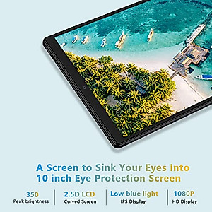 Android 11.0 Tablet 10 Inch Tablets with 4G RAM+ 64GB ROM, 13MP & 5 MP Camera, Quad Core, 6000mAh Battery, 128GB Expand Storage, Touchscreen, Bluetooth/GPS/FM/OTG/GMS/Google Certified (Black)