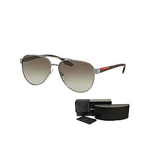 Prada PS54TS LIFESTYLE 5AV1X1 61M Gunmetal/Green Gradient Pilot Sunglasses For Men+ BUNDLE With Designer iWear Eyewear Kit