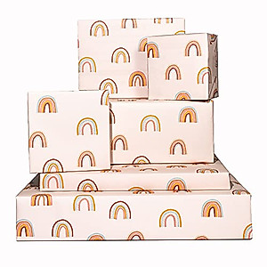 Central 23-6 Wrapping Paper Sheets - Pastel Rainbows - Birthday Gift Wrap for Women Girls Kids - Easter Paper - Baby Shower - Eco and Made in the UK