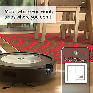 iRobot Roomba Combo j5+ Self-Emptying Robot Vacuum & Mop – Identifies and Avoids Obstacles Like Pet Waste & Cords, Empties Itself for 60 Days, Clean by Room with Smart Mapping, Works with Alexa​