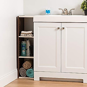 IRIS USA 3-Tier Cubby Storage Bookshelf with Adjustable Shelves, 10" Width Stackable Easy Assembly Space Saving Shelving Unit Bookcase, Walnut Brown/White