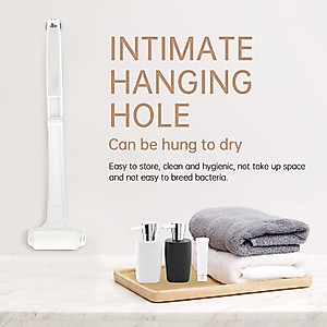 KUMSANITE Lotion Applicator for Back & Body with Folding Curved Long Handle for Any Lotions Sunscreen Cream Medication Ointment for Women Men, 2 Replaceable Foam Rollers with Bracket (White)