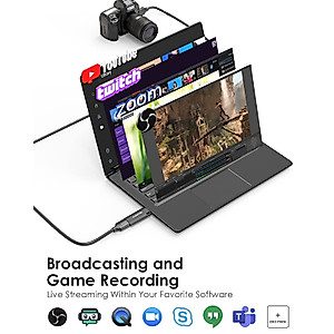 LENTION 4K HDMI to USB C Video Capture Card for Gaming/Live Streaming/Video Conference, Supports PS4/OBS/PC/Windows/DSLR/PS5/YouTube (VC20)