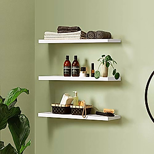 Set of 3 Floating Wall Shelves,Wall Display Decoration Shelves,Home Decor Shelves for Bathroom, Bedroom,Living Room,Kitchen, Office