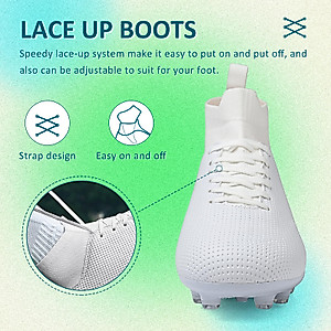 Soccer Cleats Mens Football Cleats Women Tacos de Futbol para Hombre Soccer Shoes for Big Boy Tacos de Futbol Zapatos de Futbol para Hombres Outdoor Soccer Shoes High Top Football Boots AG/FG