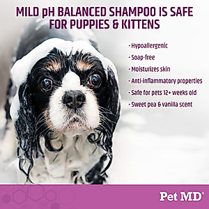 Pet MD EFA Deodorizing Shampoo for Dogs & Cats - Hypoallergenic Dog Shampoo for Sensitive Skin, Dry Skin, Itching, and Flaking - Professional Dog Shampoo Gallon