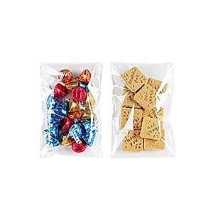 Volanic 100pcs 5X7 Inch Clear Plastic Packaging Bags Thick Self Sealing OPP Cello Resealable Bag for Bakery Cookies Decorative Wrappers Soap