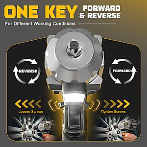 Cordless Impact Wrench 1/2 inch for Dewalt 20v Battery, 900FT-LBS(1200N.m) Brushless Electric Impact Gun for Car Home, High Torque Power Impact Driver with 6Pcs Sockets & Storage Case (No Battery)