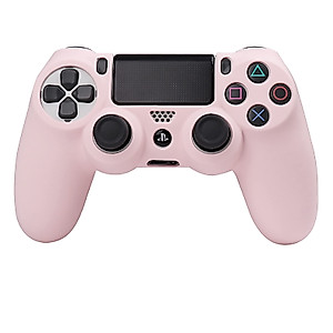 RALAN Pink Controller Skins for PS4, Silicone Controller Cover Skin Protector Compatible with PS4 Slim/PS4 Pro Controller (Pink Pro Thumb Grip x 6,Skull Cap Grip x 2)(Camouflage Pink+White Pink