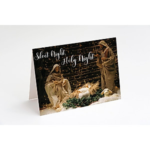 JBH Creations Religious Nativity Christmas Card with Scripture - Pack of 24