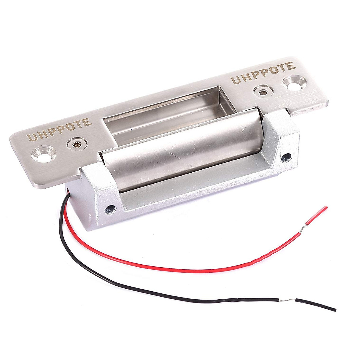 UHPPOTE ANSI Standard Heavy Duty Stainless Steel Finish Electric Strike Door Lock for Access Control Cylindrical Locksets - Input Voltage 24VDC