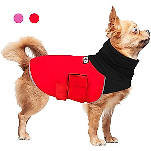Chihuahua Winter Coat Waterproof Small Dog Puppy Winter Coats Fleece Jackets,Reflective Dog Clothes Warm Dog Cold Weather Coat for Chihuahua Small Medium Large Puppy Dogs Pink Red