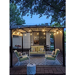 Zuske 48FT LED Outdoor String Lights, Hanging String Lights with 15+1 Dimmable Edison Shatterproof Bulbs, IP65 Commercial Grade Waterproof Heavy-Duty Lights for Patio, Porch, Garden, Fence