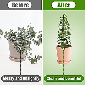 Pea Trellis Green Bean Trellis for Garden - 2 Pack Sugar Snap Tower Stretchable to 53.6 in, Metal Climbing Plant Growing Cage Support for Cucumber Vine Indoor Outdoor (Stick Not Include)