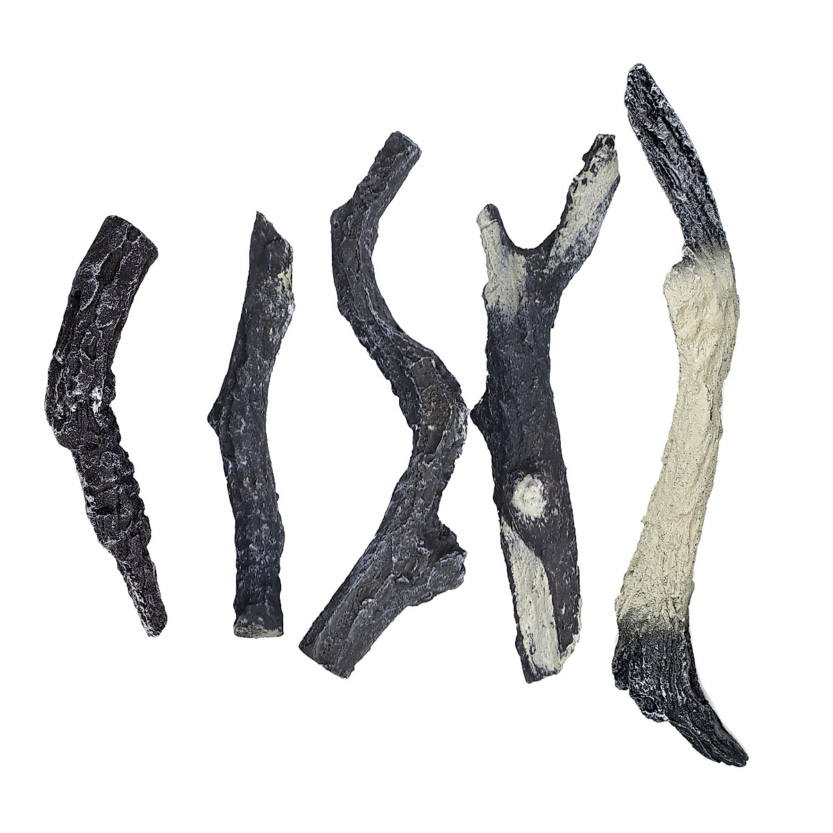 Kentsky 5 Pieces Artificial Logs, Resin Simulation Wood Logs for Electric Fireplace, Indoor Decoration