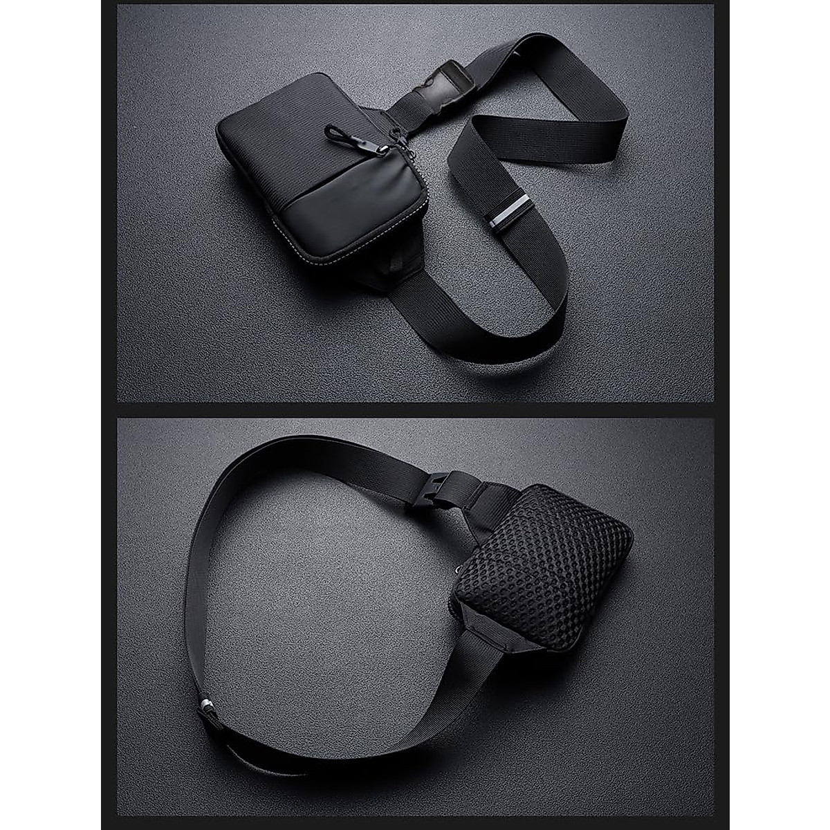 USHAKE Mini Sling Bag for Men Women - Small Crossbody Bag Casual Phone Chest Bag for Hiking Traveling Gifting Blue