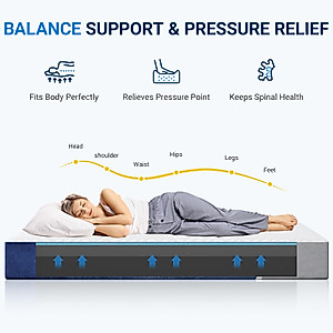 Avenco King Size Mattress, 14 inch King Mattress with Gel Memory Foam, Medium Firm, Mattress in a Box, Pressure Relief & Motion Isolation, CertiPUR-US Certified