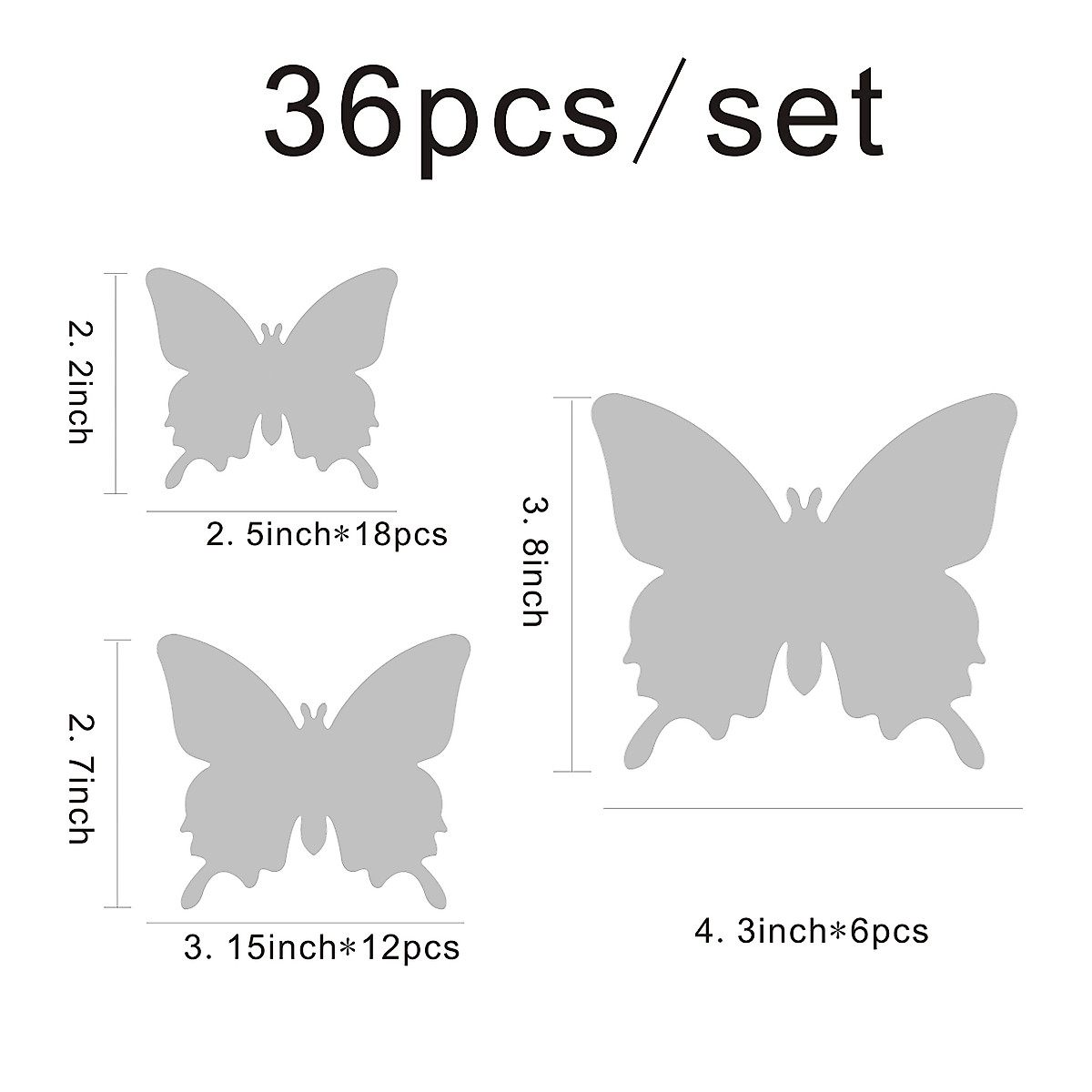 Mybbshower Gold 3D Paper Butterfly Wall Stickers for Home Door Wall Decor Birthday Party Decoration Kids Room Pack of 36