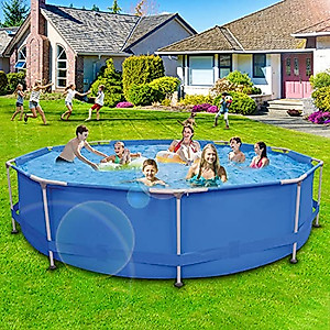 Above Ground Swimming Pool - 12FT x 30in Outdoor Round Frame Pool for Kids and Adults, Kiddie Pool Swimming Pool for Family Fun,Family Swimming Pool Above Ground for Backyard Garden Summer Water Party