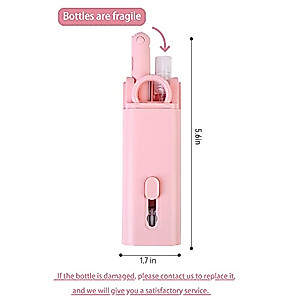 7-in-1 Electronic Cleaner Kit - Portable Cleaning for Airpods Laptop, Keyboard, with Cleaning Pen Brush Spray for Phone iPad Computer Screen/Keyboard/Headphones/Bluetooth Earphones (Pink)