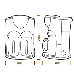 GRCQLWT Coffee Machine Espresso Coffee, Household Drip Automatic Tea Machine Small Mini Double Cup American Coffee Machine