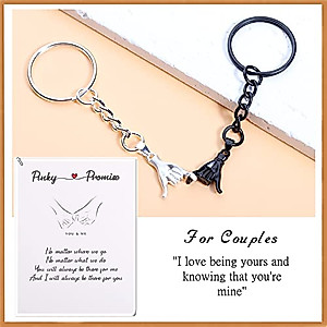Pinky Promise Keychain for Couples Valentine Gifts for Boyfriend Girlfriend Couples Best Friend Keychains Christmas Anniversary Keychain for Women Man Matching Couples Key Chain for Husband Wife (BS)