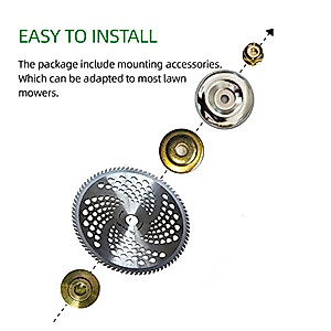 AI.YUYU Upgrade 9" x 20T Chainsaw Tooth Brush Cutter Blade & 10" x 80T Carbide Tip Brush Cutter Blade with The Universal Adapter Kit for Cutter, Trimmer, Weed Eater(2-Set)