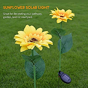 AHNNER Sunflower Solar Lights Outdoor Garden Decorative, 26'' Fall Solar Garden Lights, Solar Flower Lights IP65 Waterproof for Yard Patio Porch Backyard (2 Pack)