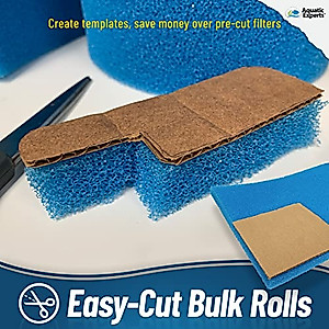 Aquatic Experts Aquarium Filter Sponge - SpongeFirst - Biological and Mechanical Aquarium Sponge Filter Pad for Clear Water (12" x 36" 40ppi)