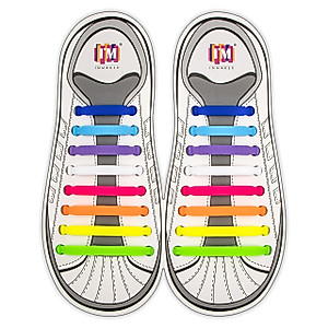 INMAKER No Tie Shoe Laces for Adults and Kids, Elastic Shoelaces for Sneakers, Rubber Silicone Tieless Laces