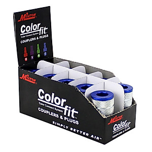 Milton 785TC ColorFit Couplers, T-style Blue, 1/4" NPT Female, Box of 10