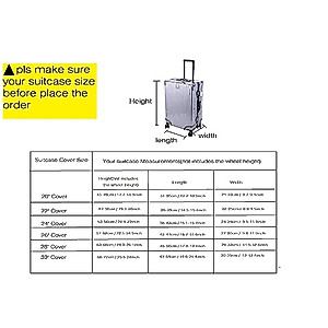 HHYOOSOO Full Clear Luggage cover Protector Suitcase Cover PVC Waterproof Luggage Covers Thicken Suitcase Protector Cover Fits Most 20" to 30" (24 INCH)