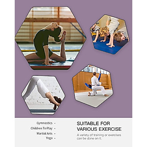 Gymnastics Mat for Kids Adults, Folding Extra Thick Tumbling Mats for Home Gym, 6’x2’ Anti-Tear Lightweight Exercise Mat with Carrying Handles, Crash Panel Mat, Purple