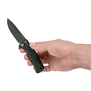 Lion Steel SR22A Sleipner Frame Lock Folding Pocket Knife - Machined Aluminum Handle, IKBS Ball Bearing System, Dual Carry Clip (Black Handle, Black Blade), one Size