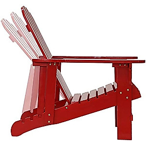 Sunnydaze Adirondack Chair with Adjustable Backrest - Natural Fir Wood Material - Outdoor Patio Chair - 250-Pound Weight Capacity - Red