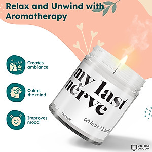 My Last Nerve Candle - Boss Lady Gifts for Women Candle, Scented Candles for Women, Candles Gifts for Women Gag Gift for Adults, Gifts for Her Boss Lady, Aromatherapy Soy Candles, Regalos Para Mujer