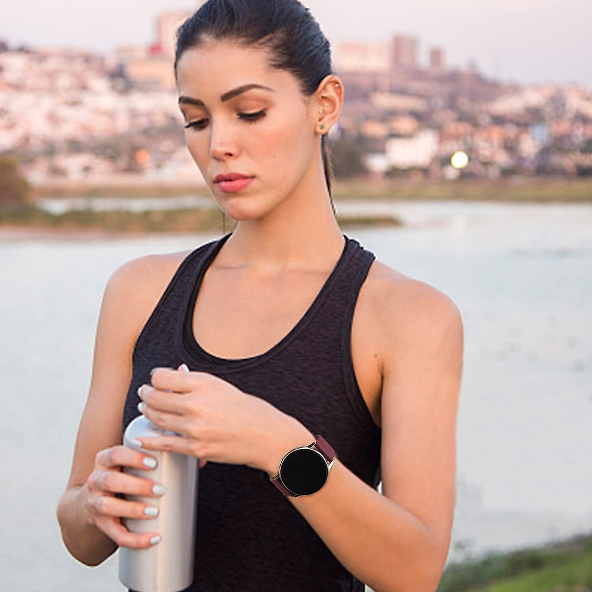 4 PACK Bands Compatible with Samsung Galaxy Watch 4 40mm 44mm/ 4 Classic 42mm 46mm, 20mm Adjustable Silicone Sport Replacement Strap for Samsung Galaxy Watch 7/6 / 5/4 / FE Band Women Men