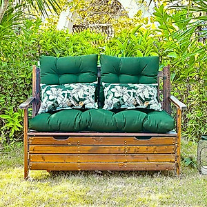 ARTPLAN Outdoor Cushions Loveseat All Weather Chair Cushions Bench Cushions Set of 5 Wicker Tufted Pillow for Patio Furniture