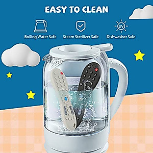 Teething Toys for Babies 6-12 Months-2 Pack Silicone TV Remote Control Shape Baby Hand Teethers for 12 to 18 Months -Infant Chew Toys with Anti-Drop Pacifier Clip-Safety Tested (Black & Grey)