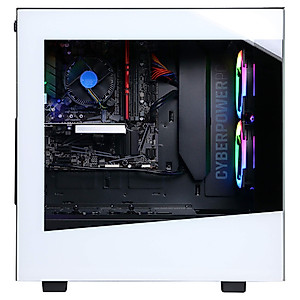 CYBERPOWERPC Gamer Master Gaming PC, AMD Ryzen 3 4100 3.8GHz, GeForce GT 1030 2GB, 8GB DDR4, 500GB PCI-E NVMe SSD, WiFi Ready & Win 11 Home (GMA888A7), White